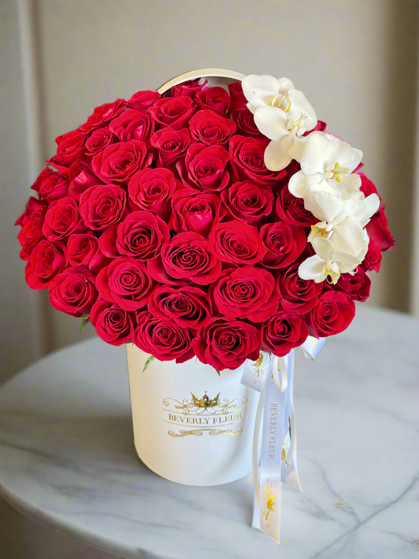 OC Beverly Flowers – Anaheim Flowers Delivery - Red Roses Flower Box ...